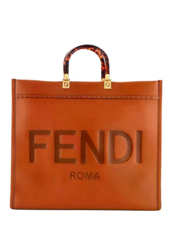 Fendi Sunshine Shopper Large Tote Bag - Brown