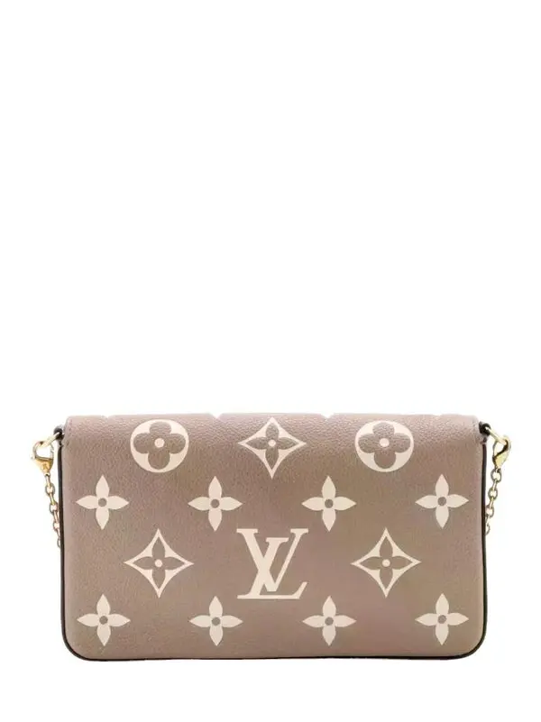 LOUIS VUITTON Felicie Pochette Monogram Empreinte Giant Crossbody Bag - Grey