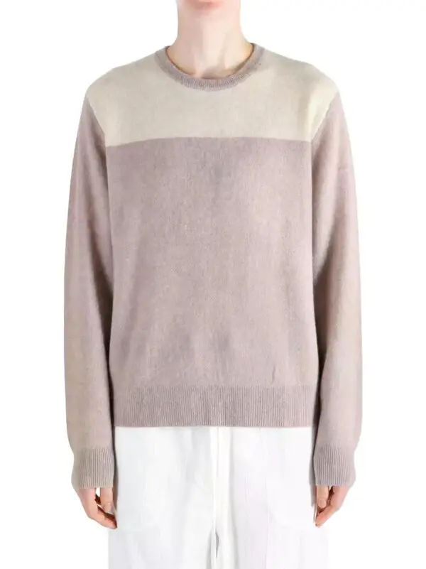 Frenckenberger Colour-block Crew Neck Sweater - Pink