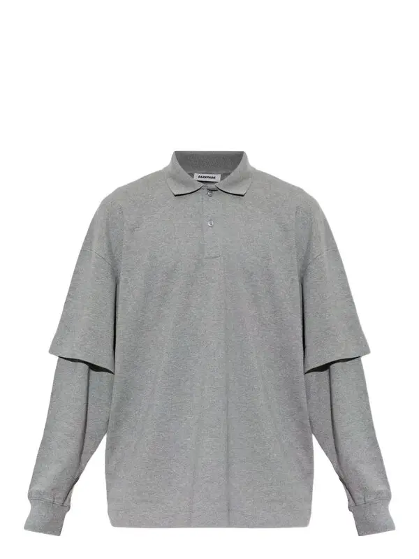 DARKPARK Zack Layered-sleeve Cotton Polo Shirt - Grey
