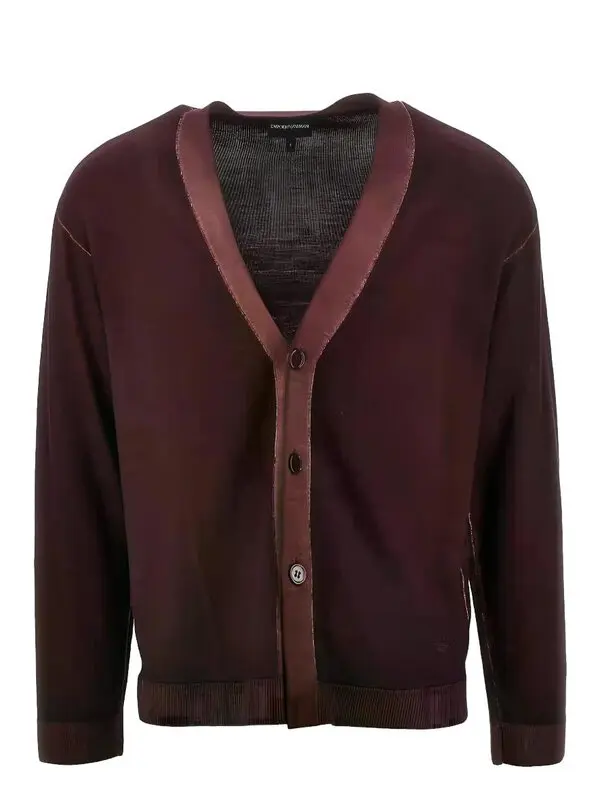 Emporio Armani V-neck Fine-knit Cardigan - Red