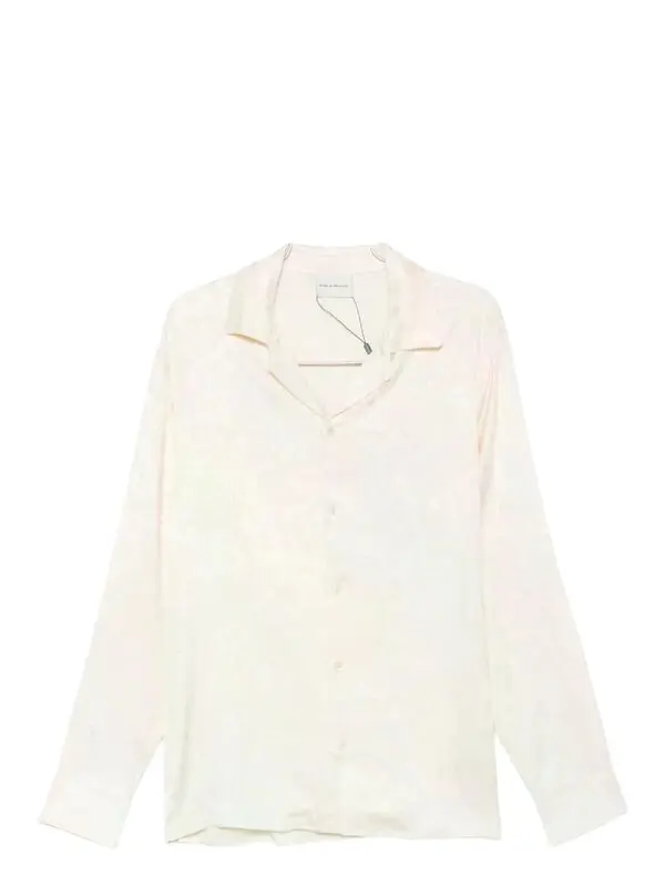 Drole De Monsieur Paisley-jacquard Long-sleeve Shirt - Neutrals