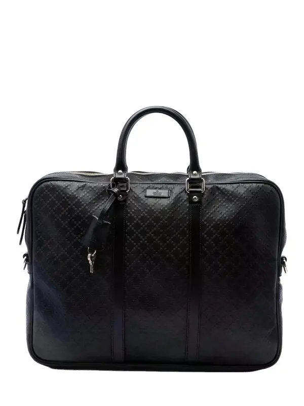 Gucci Diamante Calfskin Business Bag - Black