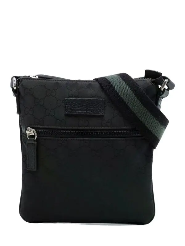 Gucci Gg Nylon Web Crossbody Bag - Black