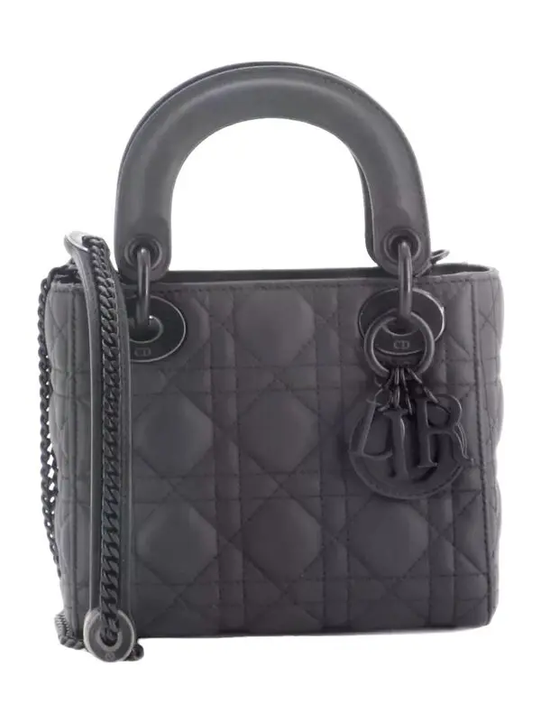 Dior Lady Chain Bag Cannage Quilt Calfskin Mini Shoulder Bag - Black