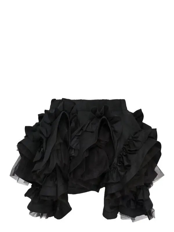Noir Kei Ninomiya Ruffled Tulle-trim Mini Skirt - Black