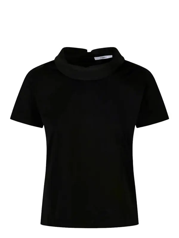 Givenchy Logo-embroidered Cowl Neck T-shirt - Black