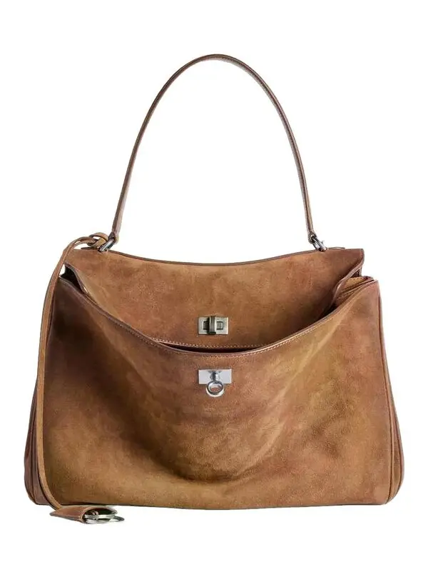 Balenciaga Rodeo Suede Tote Bag - Brown