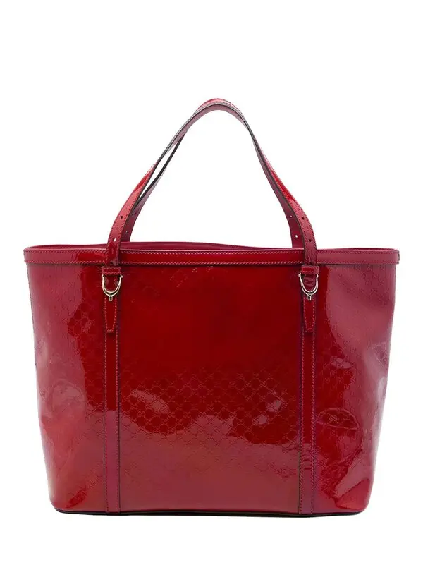 Gucci Microssima Patent Tote Bag - Red