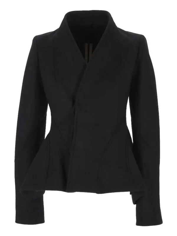 Rick Owens Wool Blazer Jacket - Black
