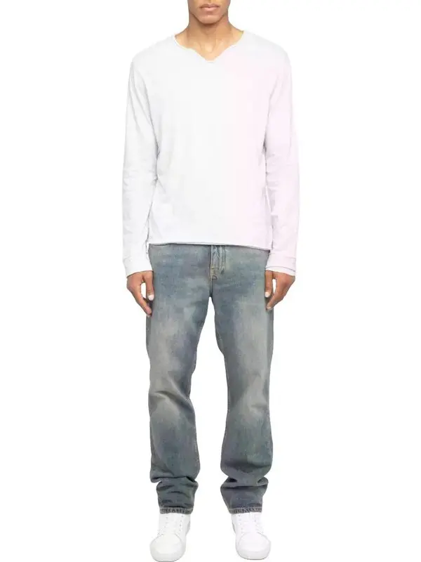Zadig&Voltaire Monastir Henley T-shirt Long-sleeved - Grey
