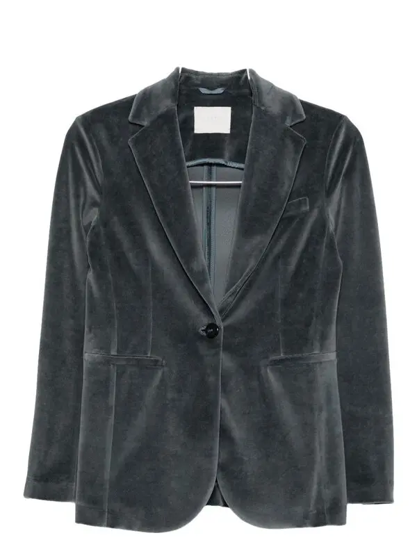 CIRCOLO 1901 Velvet Single-breasted Jacket - Blue