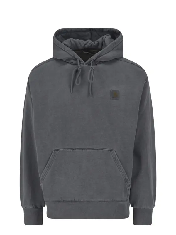 Carhartt Work In Progress Logo Cotton Hoodie - Black