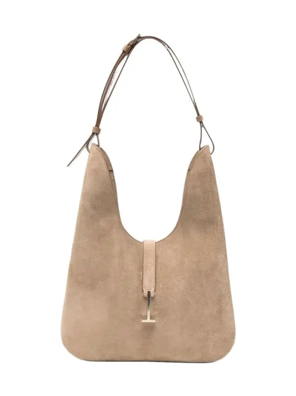 TOM FORD Suede Leather Hobo Bag - Beige