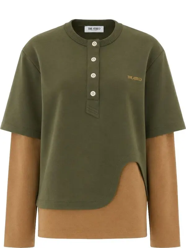 Attico Cotton Crewneck Sweater - Green