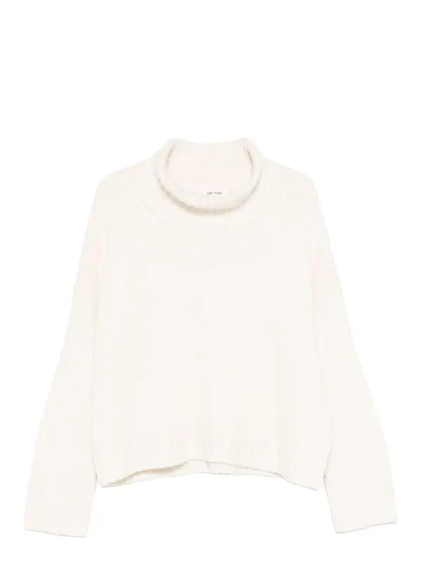 Soft Goat Cashmere Turtleneck Sweater - White