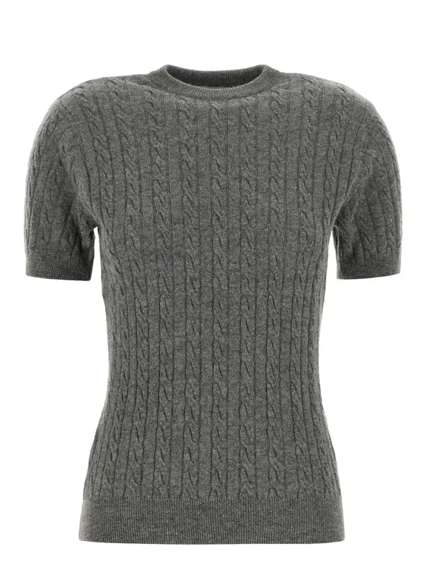 Gimaguas Wool Blend Cable Knit Sweater - Grey