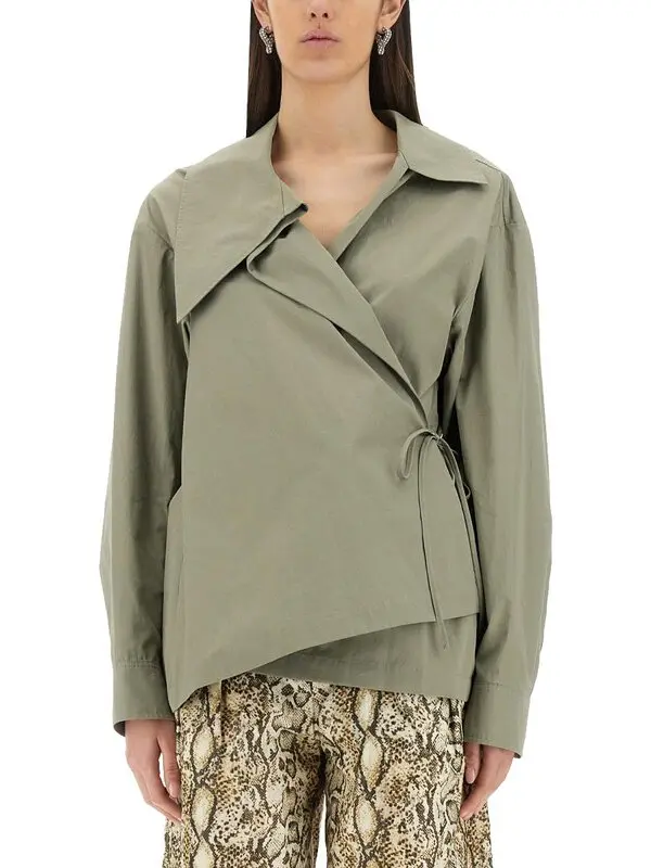 Dries Van Noten Asymmetrical Button-front Shirt - Green
