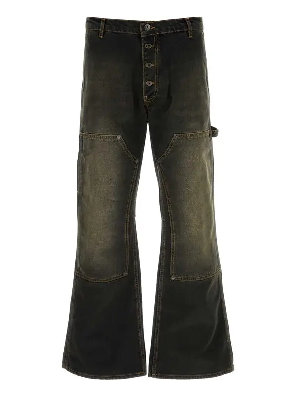 Off-White Wide-leg Denim Jeans With Button Fly - Black