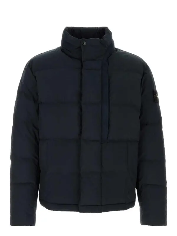 Stone Island Quilted Hooded Down Jacket - Blue