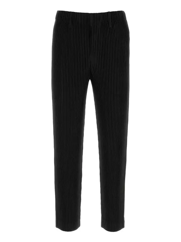 Issey Miyake Homme Plissé Pleated Polyester Trousers - Black