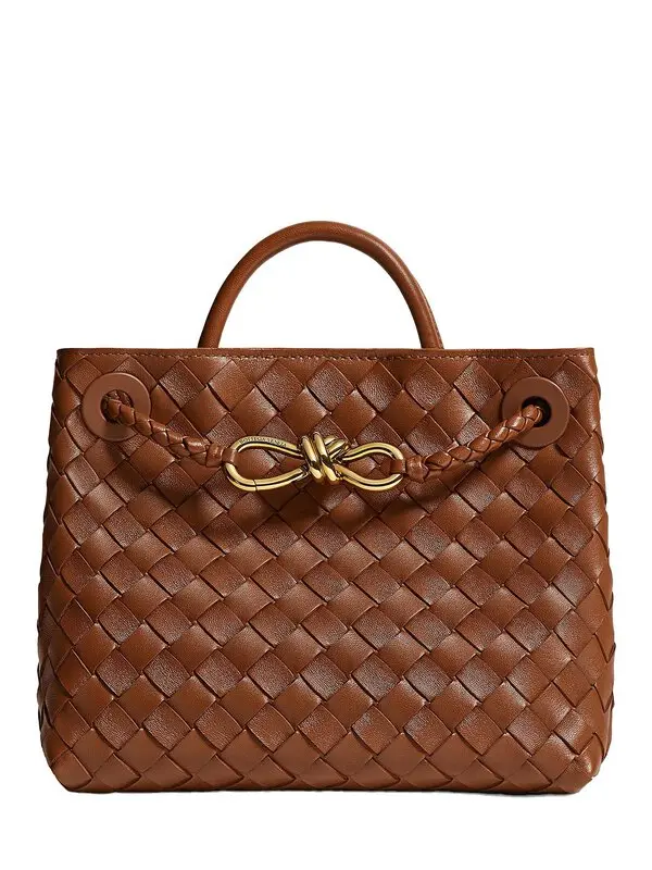 Bottega Veneta Mini Intrecciato Leather Handbag - Marrone