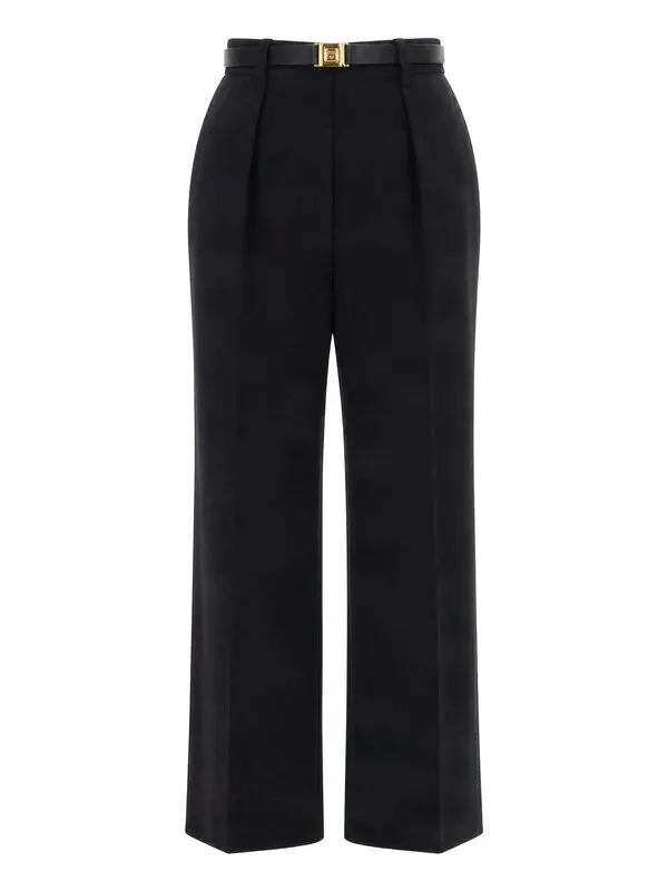Elisabetta Franchi High-waist Belted Wide-leg Trousers - Nero