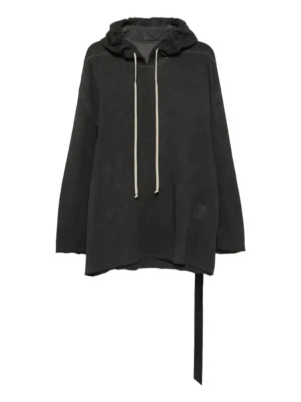 Rick Owens Distressed Cotton Hoodie - Grigio