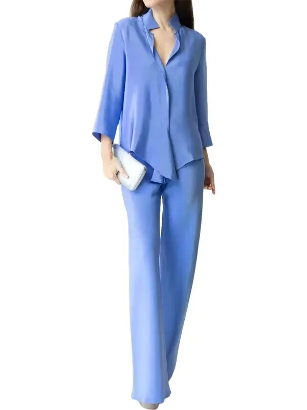 PETER COHEN Bias Wide-leg Trousers - Blue