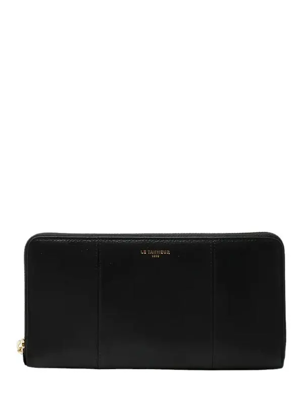 LE TANNEUR Logo-print Pebbled-leather Clutch Bag - Black