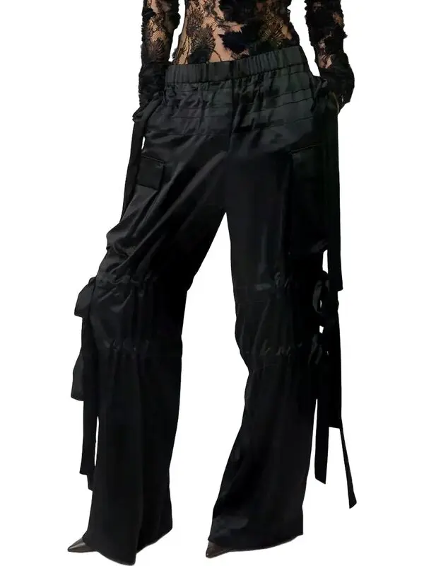 AKNVAS The Odin Bow-embellished Cargo Pants - Black