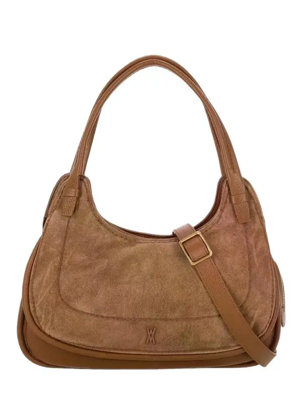 VISONA` Visona Shoulder Bag With Suede Paneling - Brown