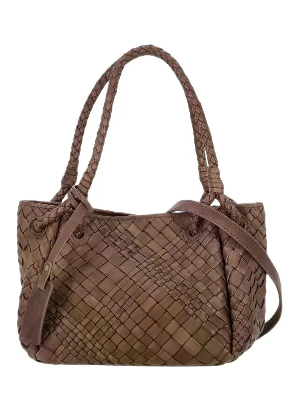 VISONA` Visona Woven Leather Shoulder Bag - Brown