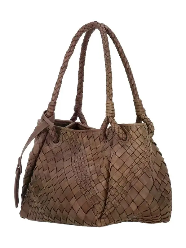 VISONA` Visona Woven Leather Shoulder Bag - Brown
