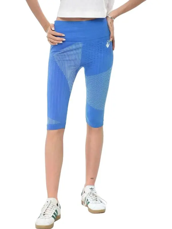 Off-White Logo-print Cycling Shorts - Blue