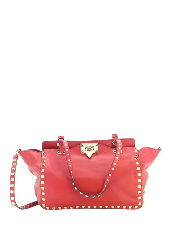 Valentino Garavani Rockstud Soft Leather Small Tote Bag - Red