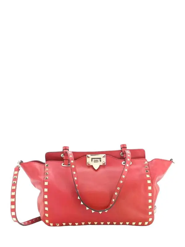 Valentino Garavani Rockstud Soft Leather Small Tote Bag - Red