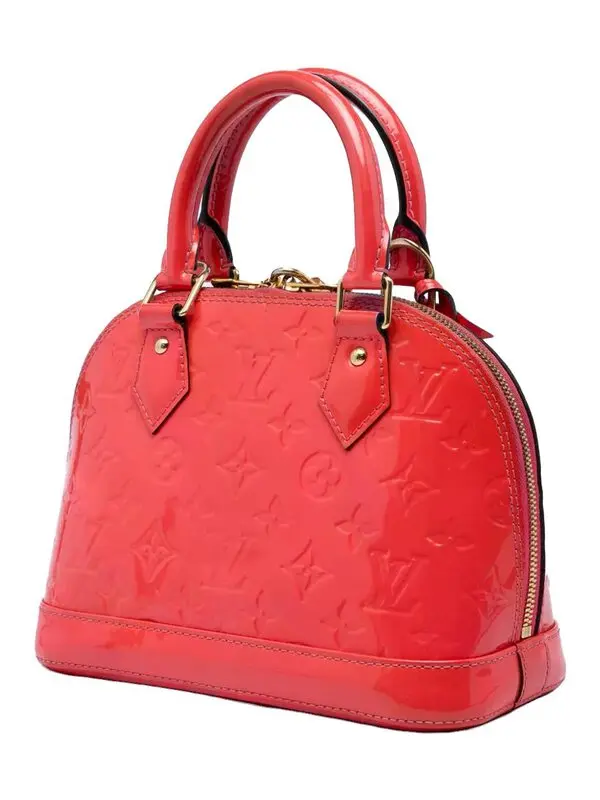 LOUIS VUITTON Monogram Vernis Alma Bb Satchel - Red