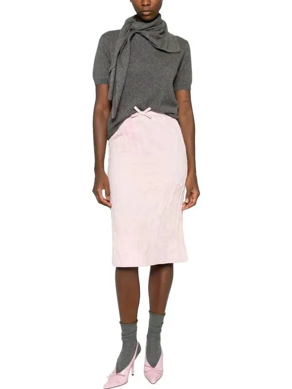 IVORY PARIS Knitted Crew Neck Short Sleeve T-shirt - Grey
