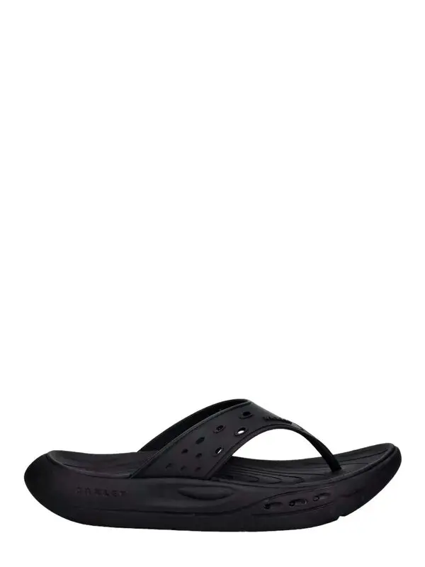 Oakley Logo-embossed Perforated Flip-flops - Black