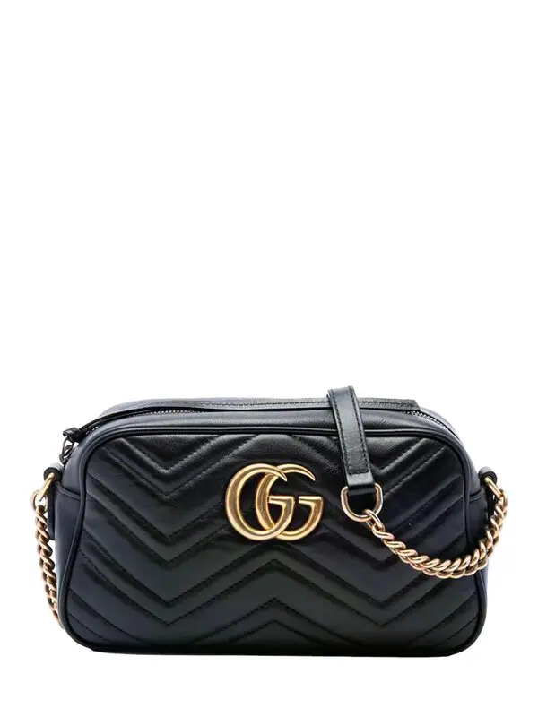 Gucci Gg Marmont Matelassé Calfskin Crossbody Bag - Black