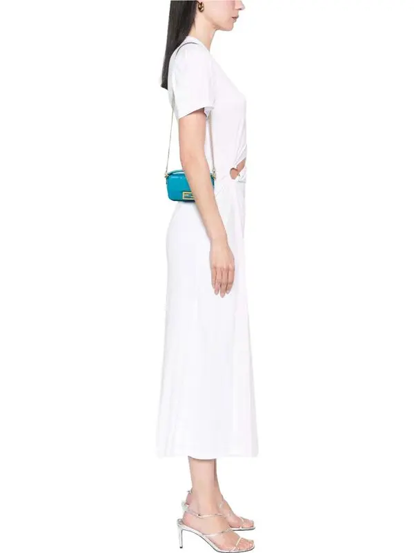 Fendi Mini Zucca Embossed Leather Baguette Satchel - Blue
