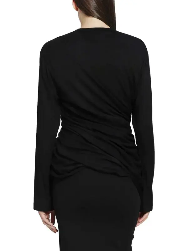 Junya Watanabe Draped Long-sleeve T-shirt - Black