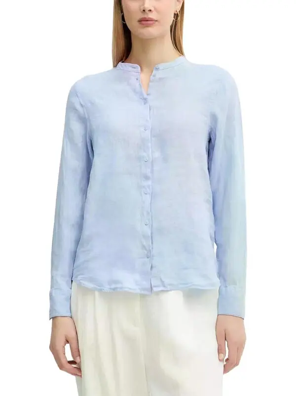 MOS MOSH Mandarin Collar Shirt - Blue
