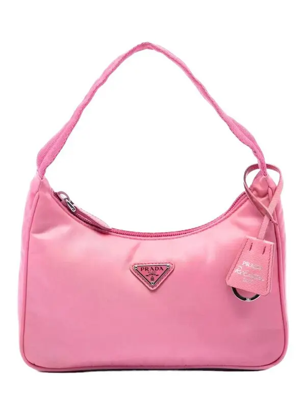 Prada Mini Tessuto Re-edition 2000 Shoulder Bag - Pink