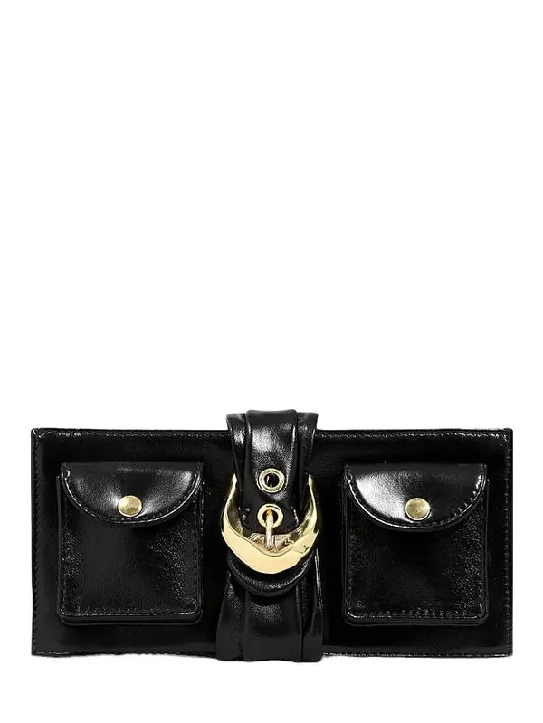 Alexis Bittar Patent Leather Buckle Clutch - Black