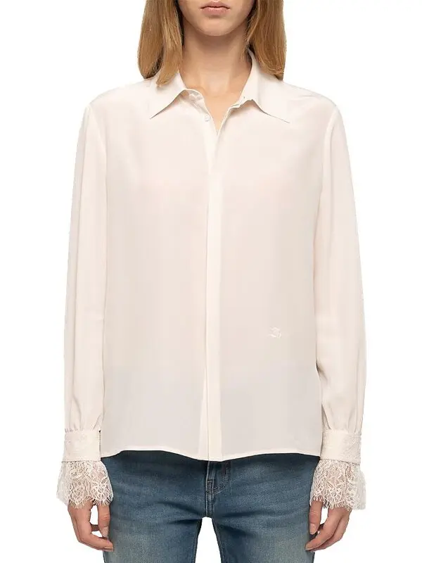 Zadig&Voltaire Silk Lace Cuff Blouse - Ecru