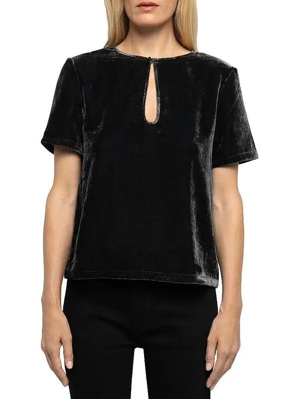 Zadig&Voltaire Tchai Velvet Top - Anthracite