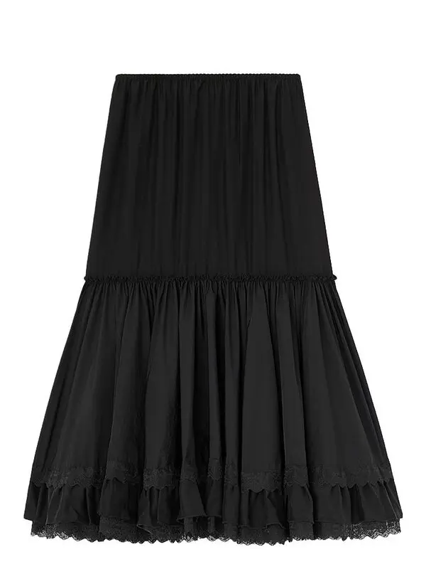 GANNI Flyweight Nylon Skirt - Black