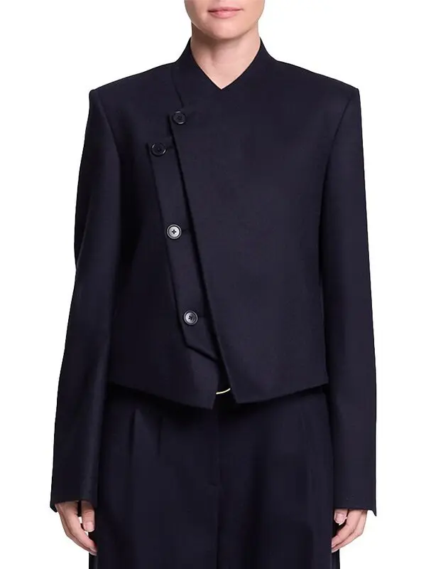 TWP Wool & Cashmere Blend Asymmetrical Blazer - Midnight